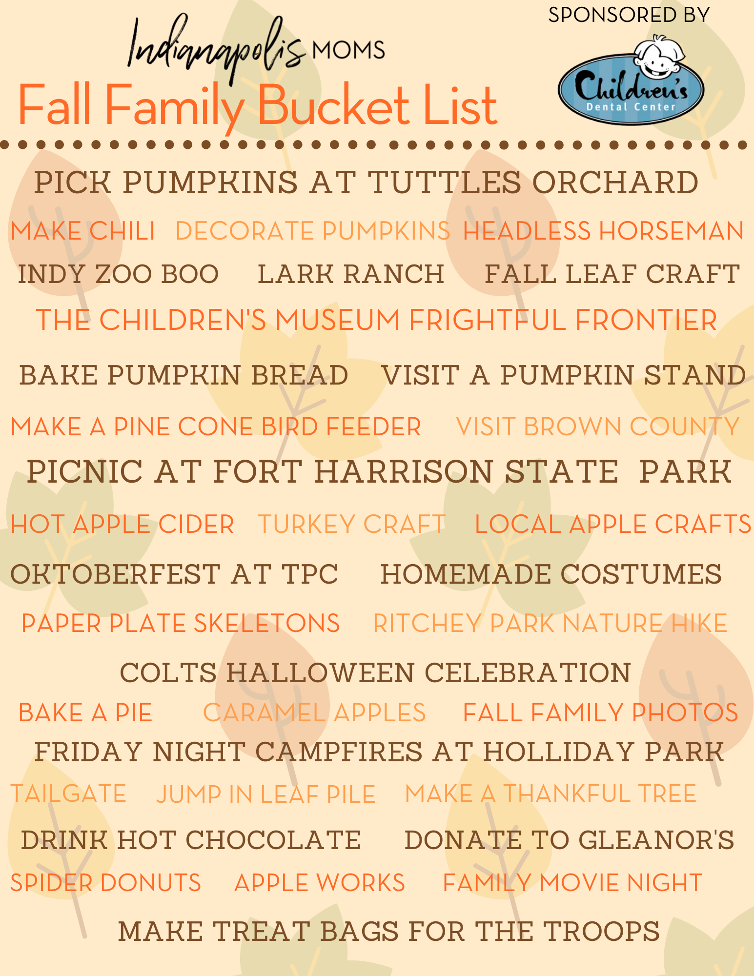 Indianapolis Fall Family Bucket List