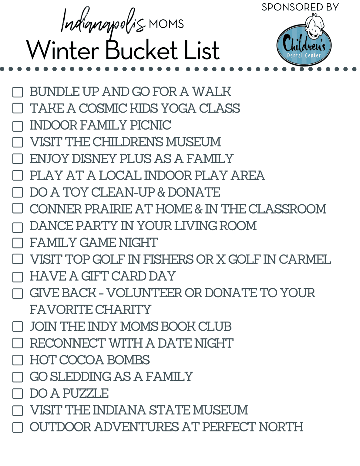 Indianapolis Winter Bucket List for Kids